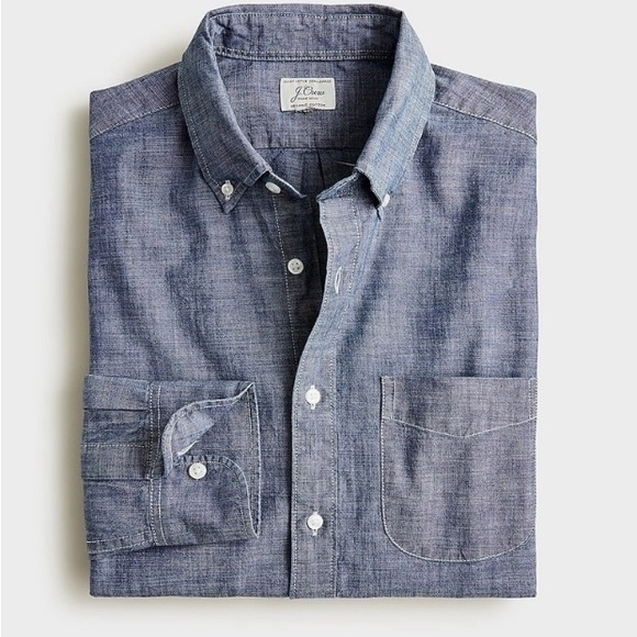 J. Crew | Shirts | J Crew Slim Organic Cotton Chambray Shirt In Oneyear ...